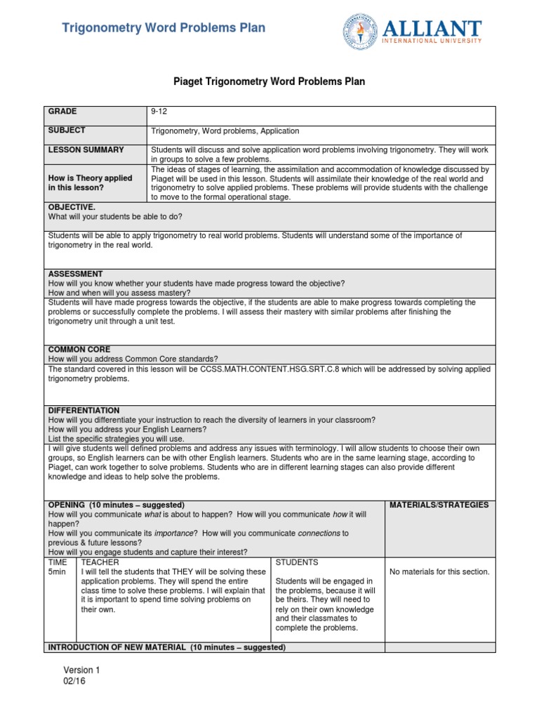 Trigonometry World Problems | Download Free PDF | Learning | Communication
