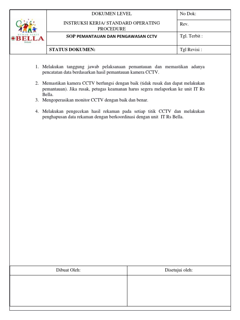 SOP Pemantauan CCTV Perusahaan | PDF | Teknologi & Rekayasa