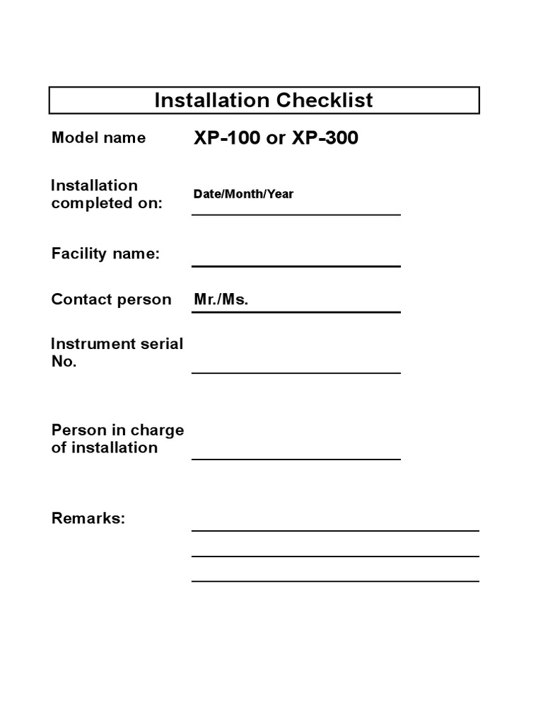 Installation Checklist - XP Series | PDF | Computer Engineering ...