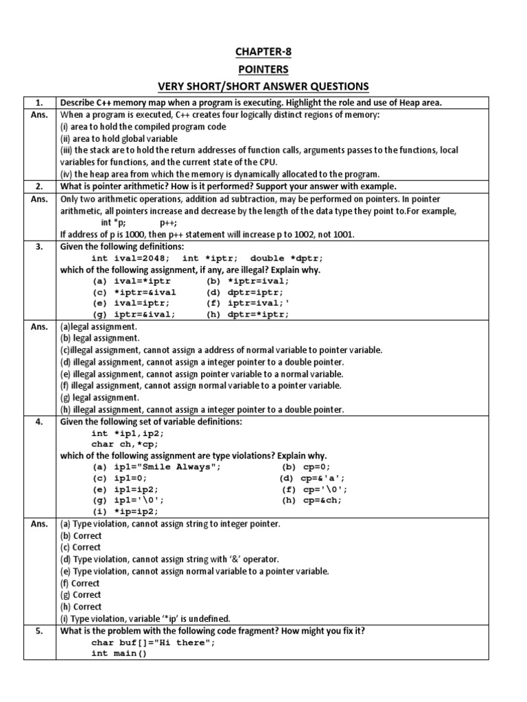 Class 12 Sumita Arora C++ ch08 Pointers PDF | PDF | Pointer (Computer Programming) | C ...