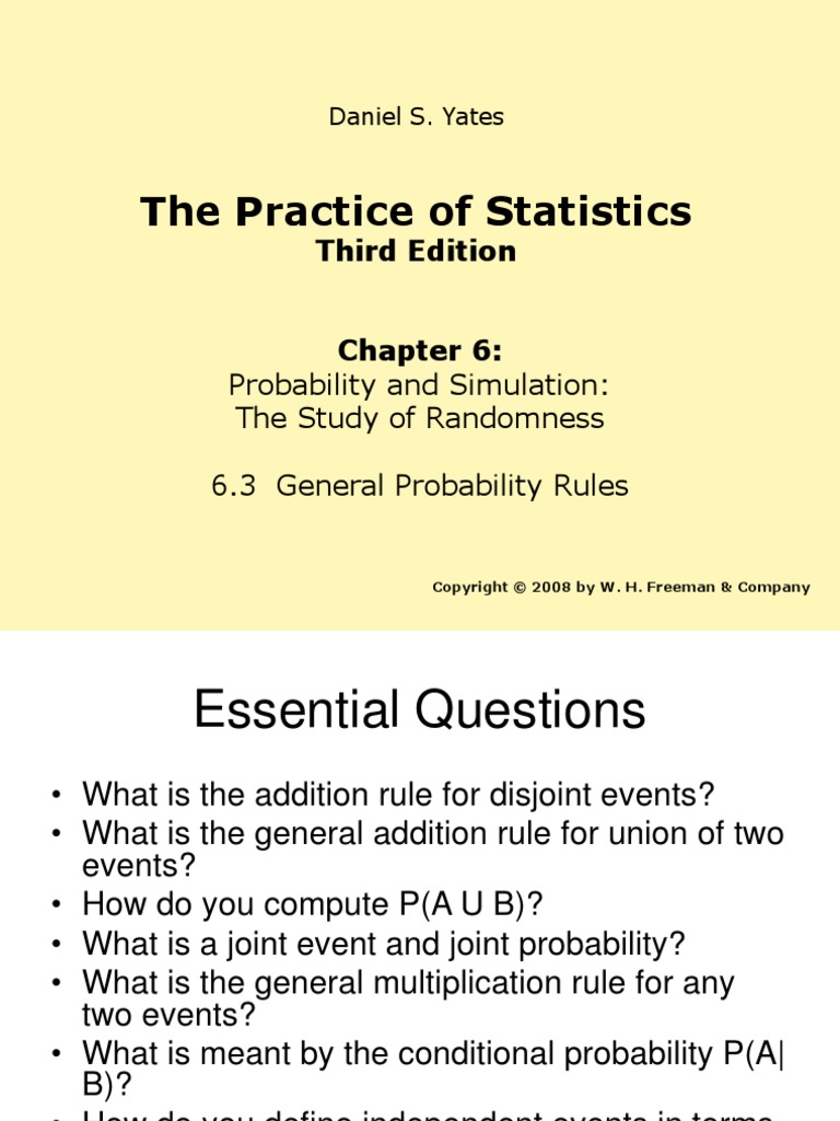 The Practice of Statistics: Third Edition | PDF | Randomness | Probability