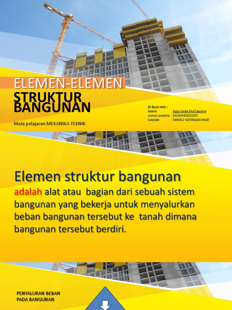 Bahan Ajar PPT Elemen Struktur Konstruksi Bangunan | PDF