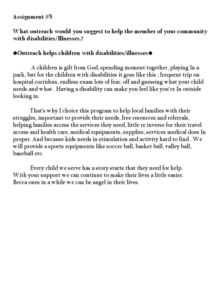 Outreach Strategies for Disabled Children | PDF | Self-Improvement