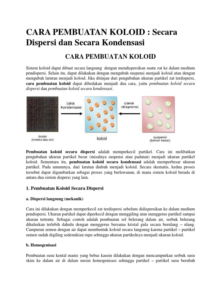 Cara Pembuatan Koloid | PDF