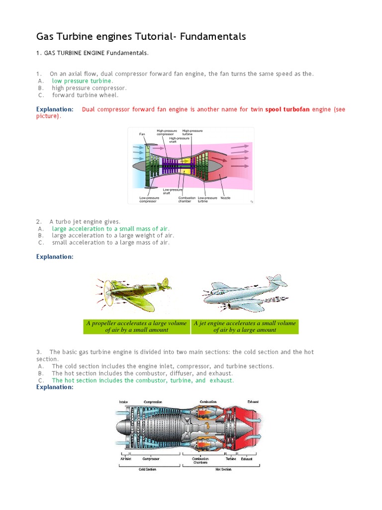 Answer To Tutorial 6a-Gas Turbine Engines - Fundamentals | PDF | Jet ...