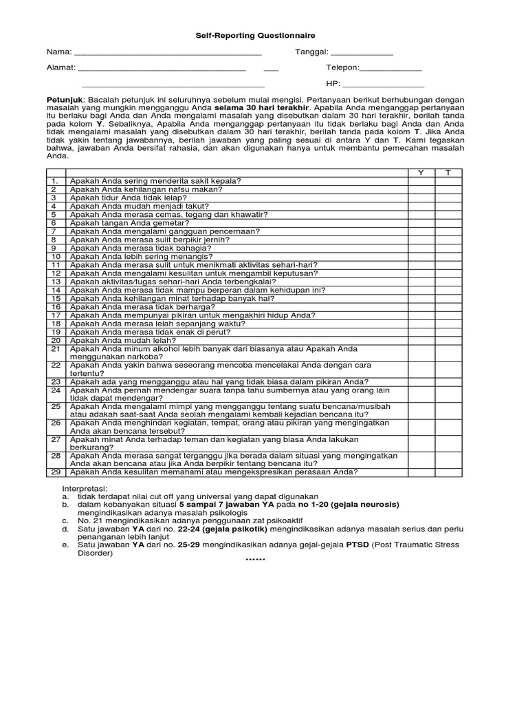 Word Format Skrining Keswa | PDF