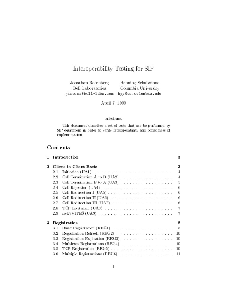 SIP Interoperability Testing Guide | PDF | Session Initiation Protocol ...