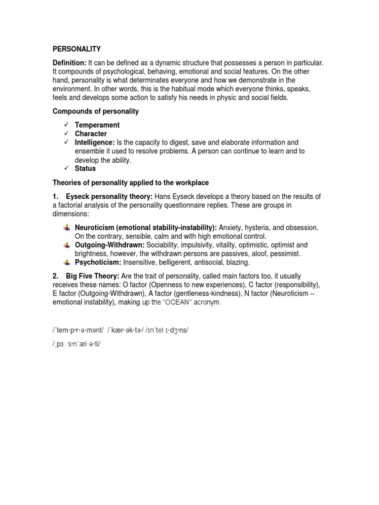 Personality | PDF | Science & Mathematics
