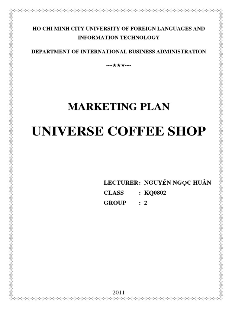 Universe Coffee Shop: Marketing Plan | PDF | Retail | Supply Chain