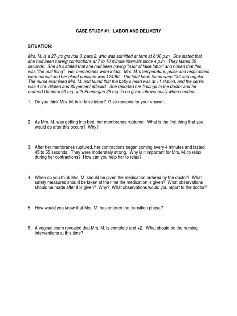 Normal Delivery Case Study: Mrs. M. | PDF | Wellness