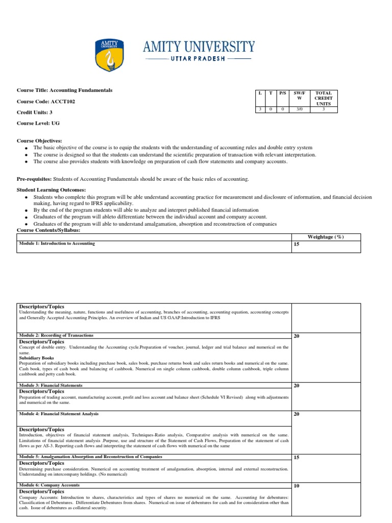 Understanding Accounting Fundamentals: An Introduction to the ...
