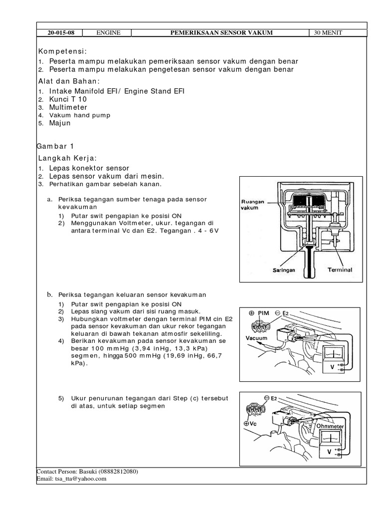 20-015-08 Pemeriksaan Vacuum Sensor | PDF