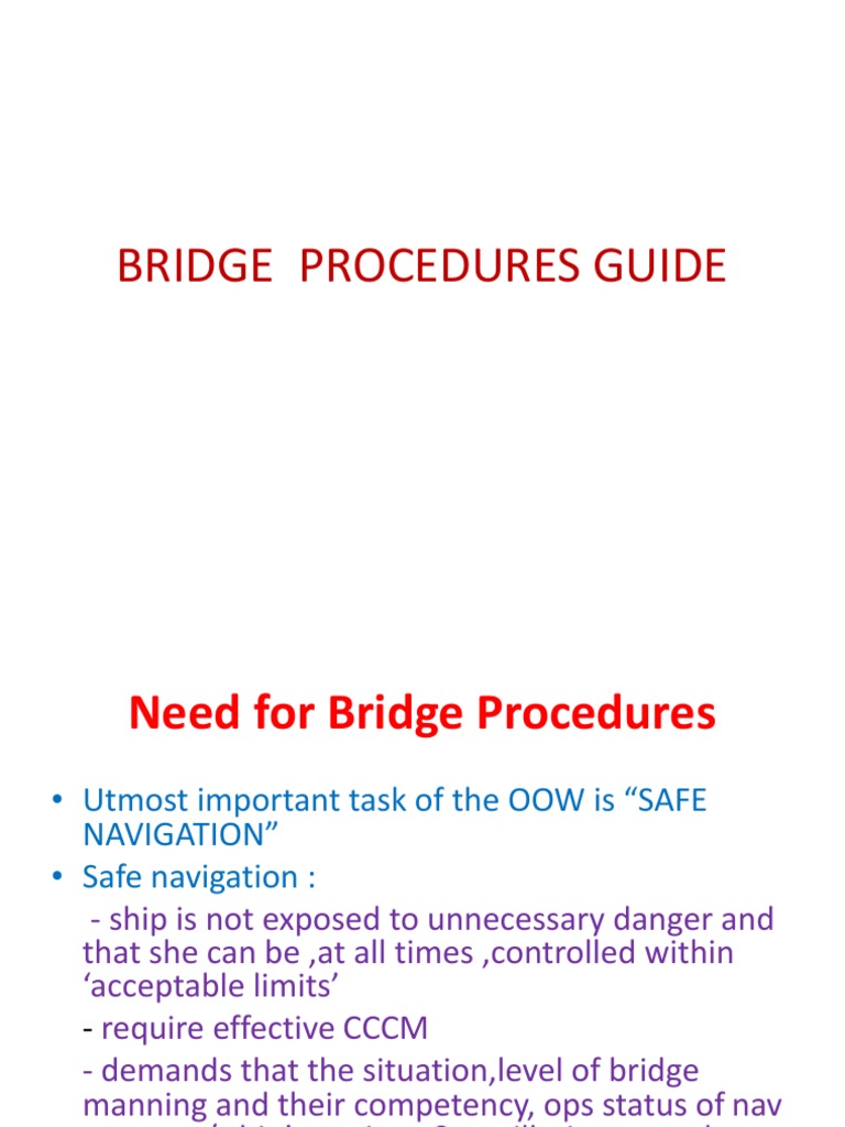 Bridge Procedures Guide | Download Free PDF | Navigation | Maritime Pilot