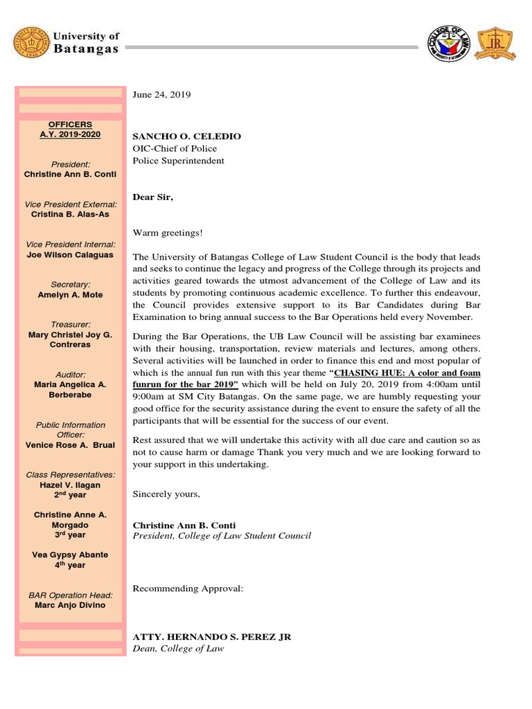 PNP Request Letter | PDF | Academia | Government