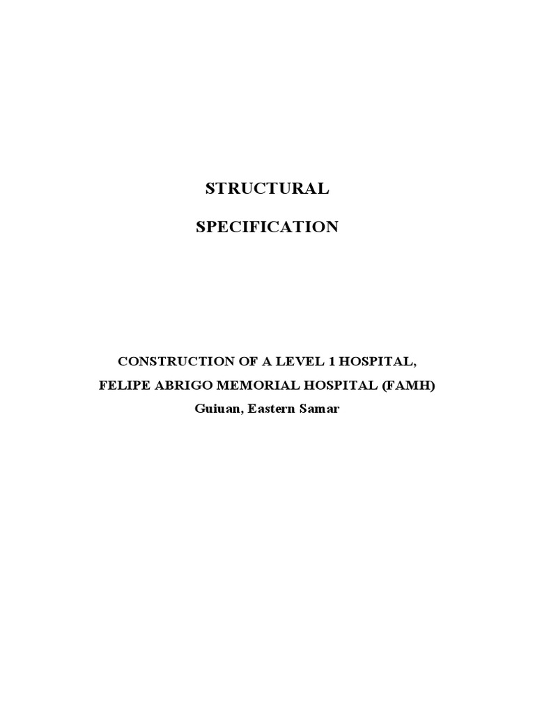 Structural Specification | PDF | Concrete | Foundation (Engineering)