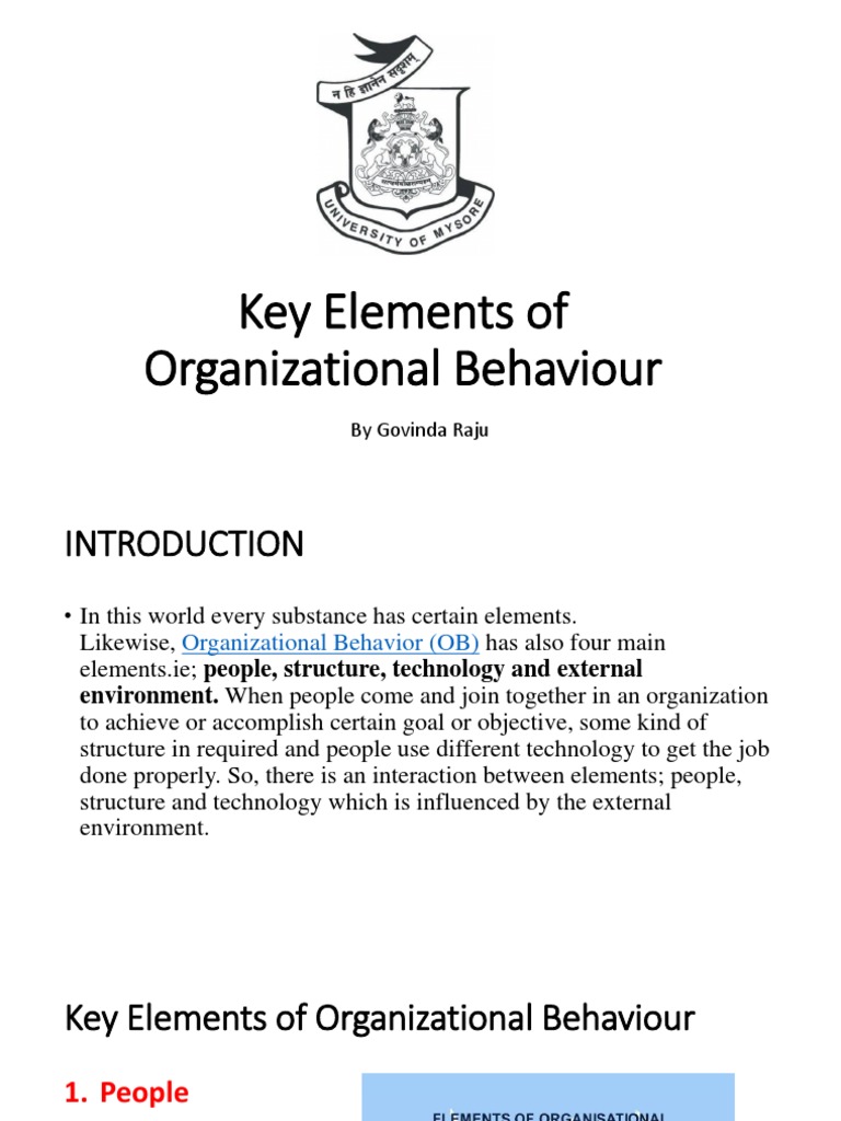 Key Elements of Organizational Behavior | PDF | Career & Growth