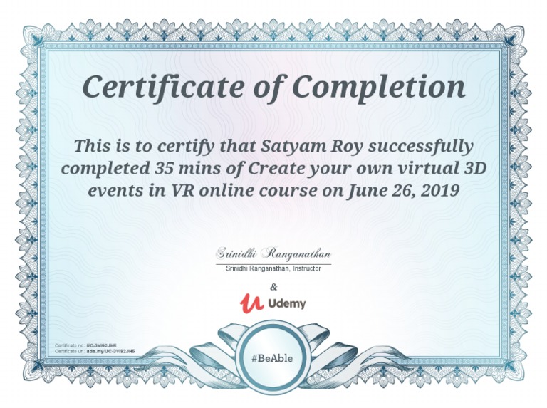 Udemy Certificate | PDF