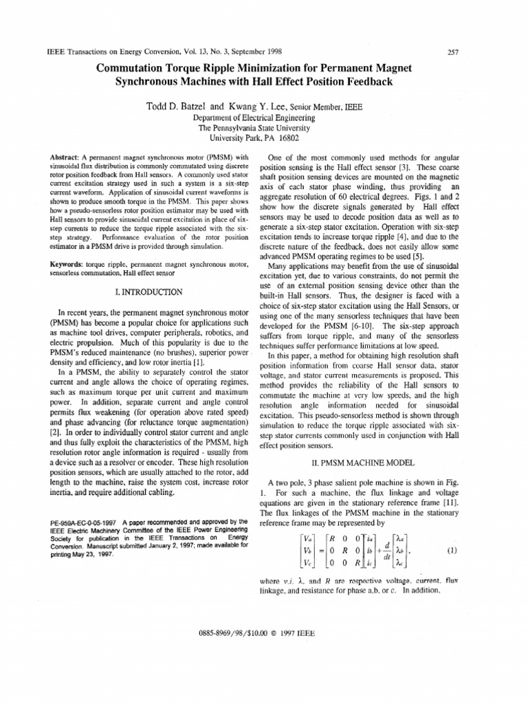 PMSM Model | PDF | Electric Motor | Electrical Components