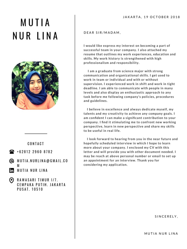 Application Letter Off and Resume Mutia | PDF | Learning | Cognition