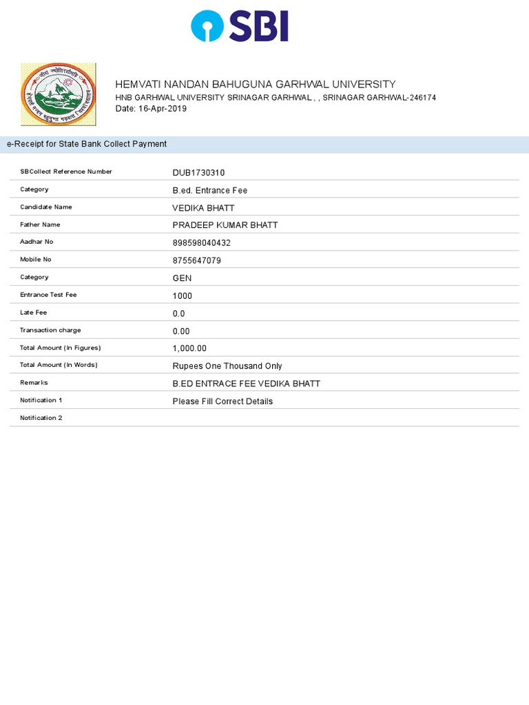 Hemvati Nandan Bahuguna Garhwal University | PDF