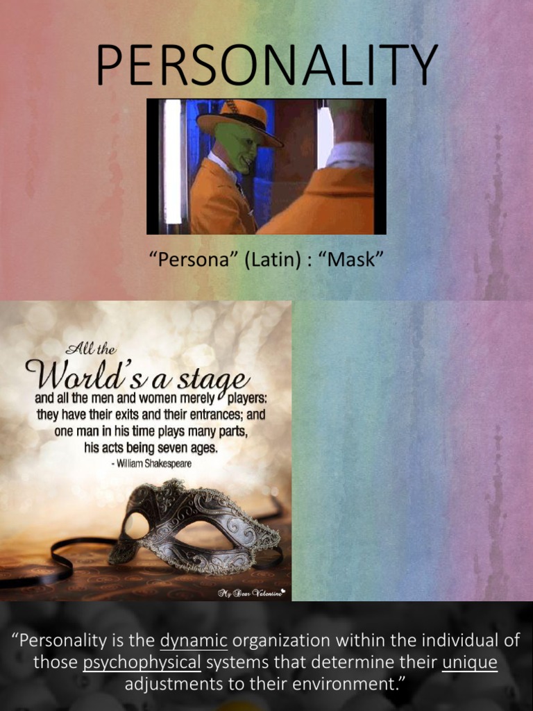 Personality: "Persona" (Latin) : "Mask" | PDF | Id | Psychological Theories