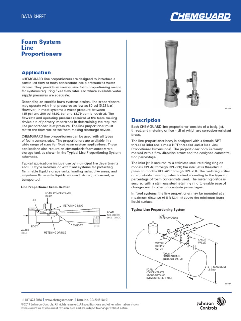 Foam System Line Proportioners: Application | PDF | Valve | Flow ...