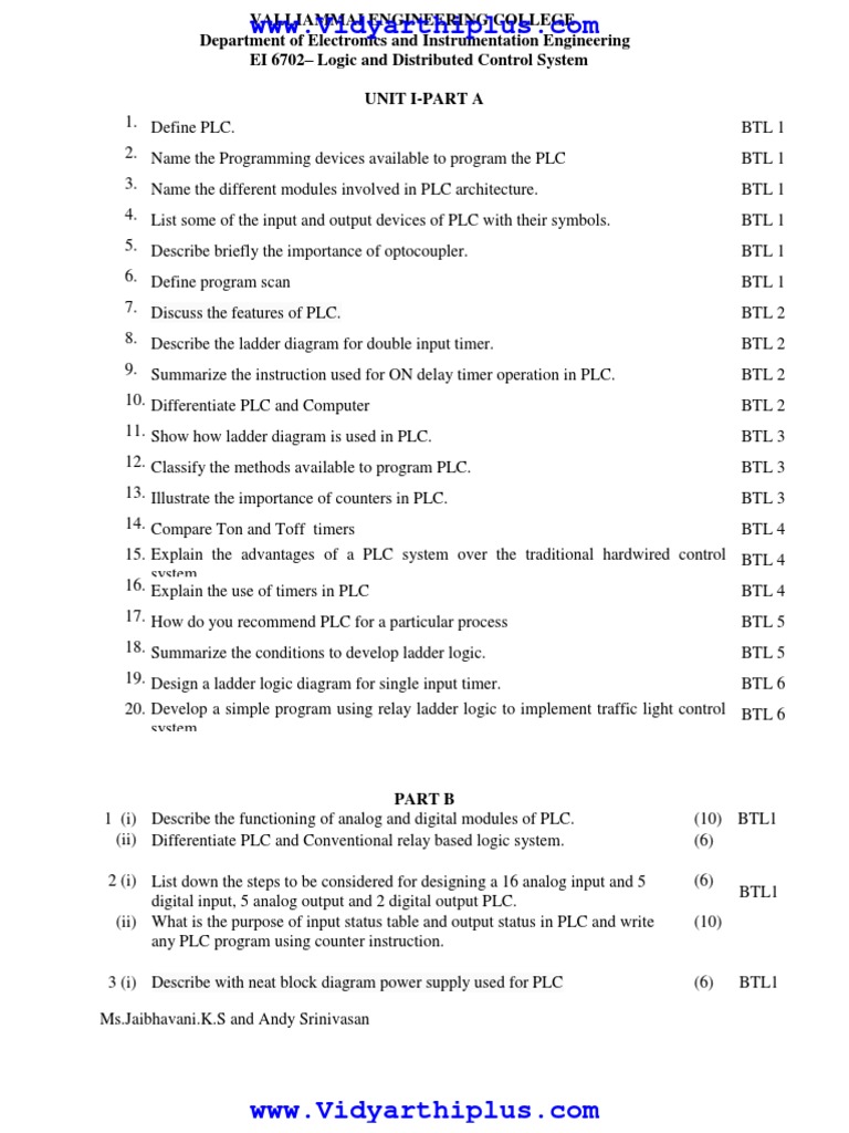 EI6702-Logic and Distributed Control System PDF | PDF | Programmable ...