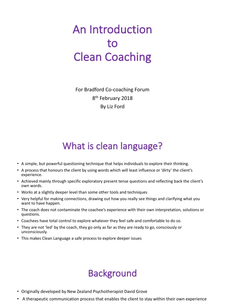 Clean Coaching | PDF | Psychology | Cognition