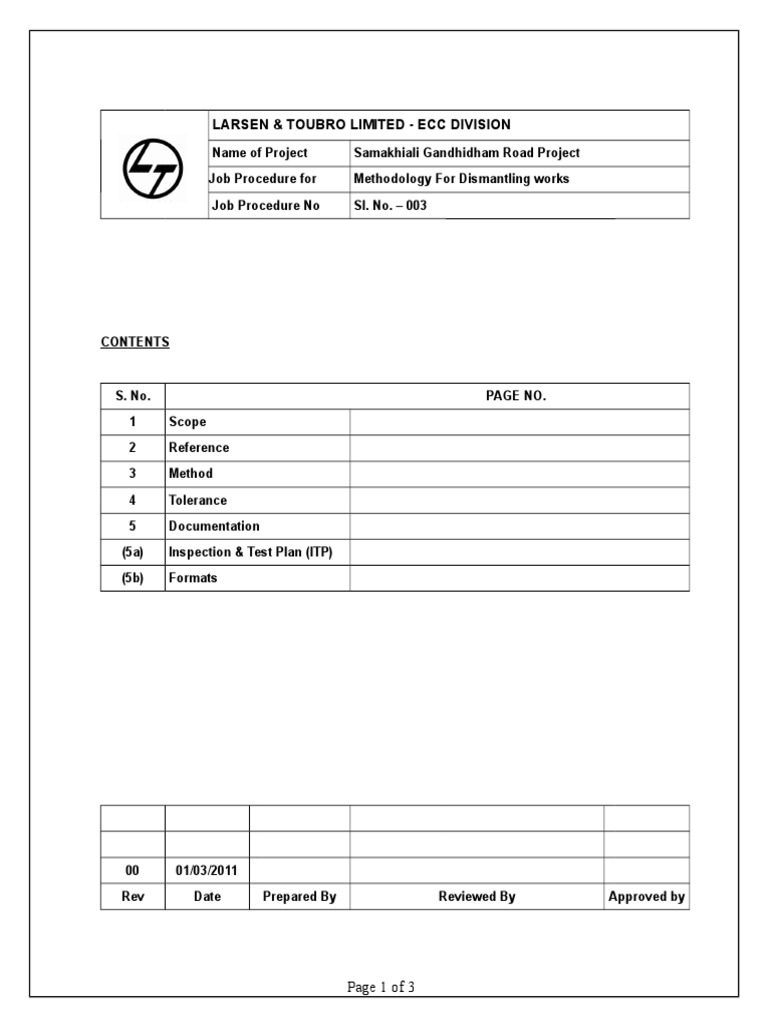 Dismantling of Structure Methodology | PDF | Economic Sectors | Engineering