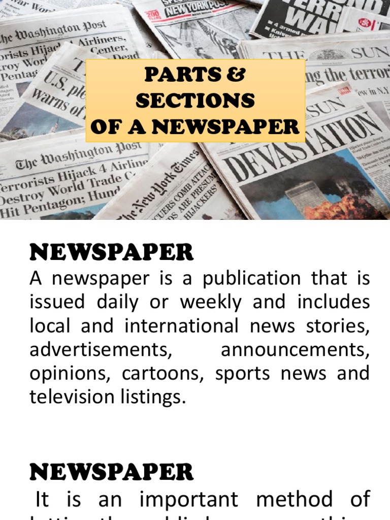Parts of Newspaper | PDF | Sports & Recreation | Social Science