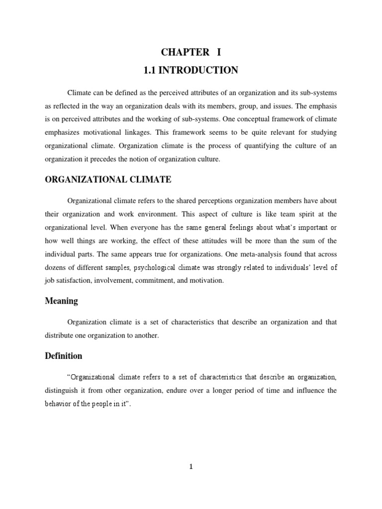 Organizational Climate | PDF | Organizational Culture | Attitude ...