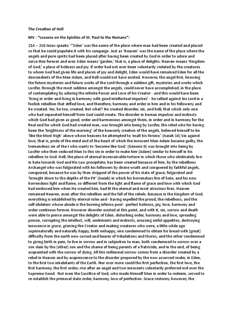 The Creation of Hell MV - "Lessons On The Epistles of St. Paul To The ...