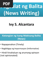 Filipino News Writing | PDF