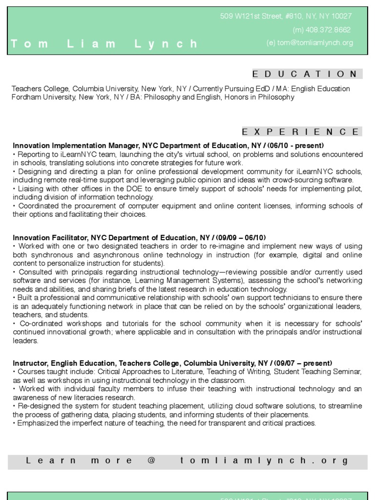 CV 10312010 | PDF | Educational Technology | Literacy