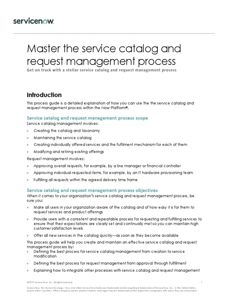 ServiceNow Master The Service Catalog and Request Management Process ...