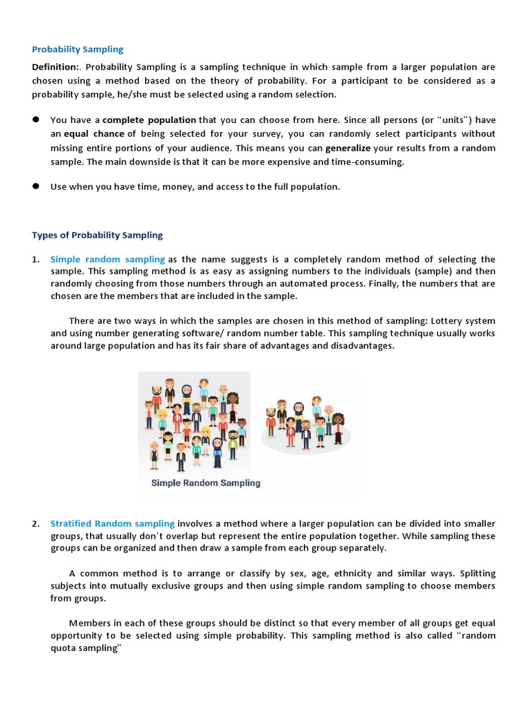 Probability Sampling | PDF | Sampling (Statistics) | Research Methods