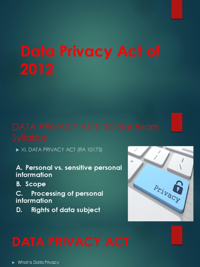 Overview of the Data Privacy Act 2012 | PDF | Personally Identifiable ...