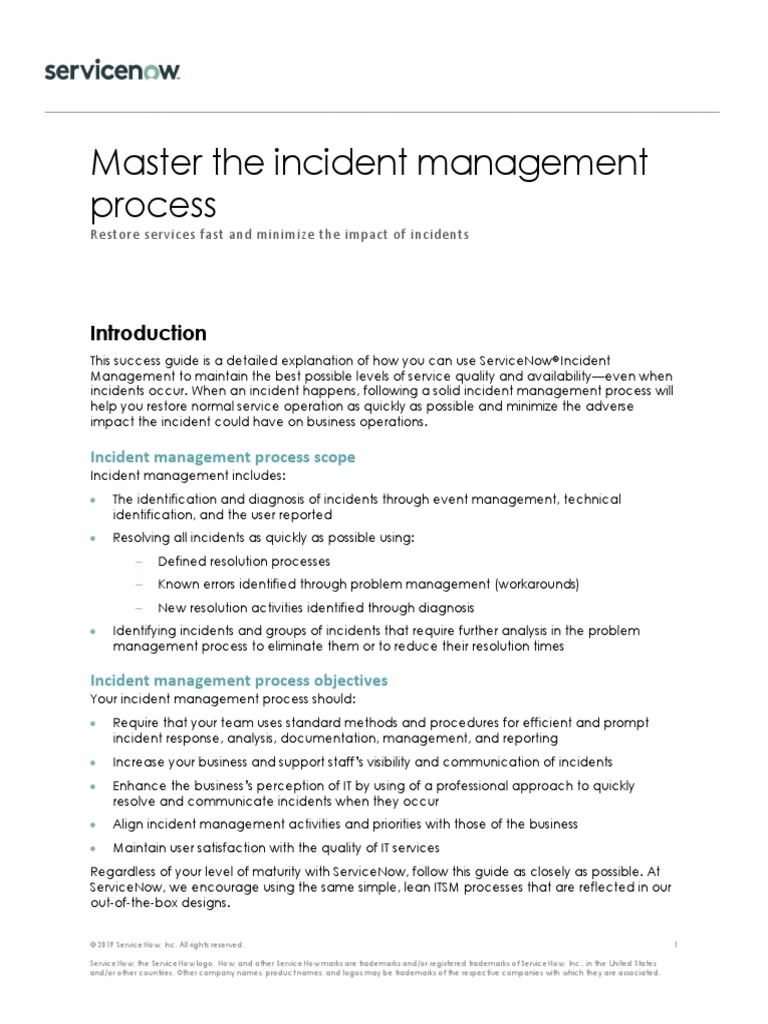 Master The Incident Management Process | PDF | Performance Indicator ...