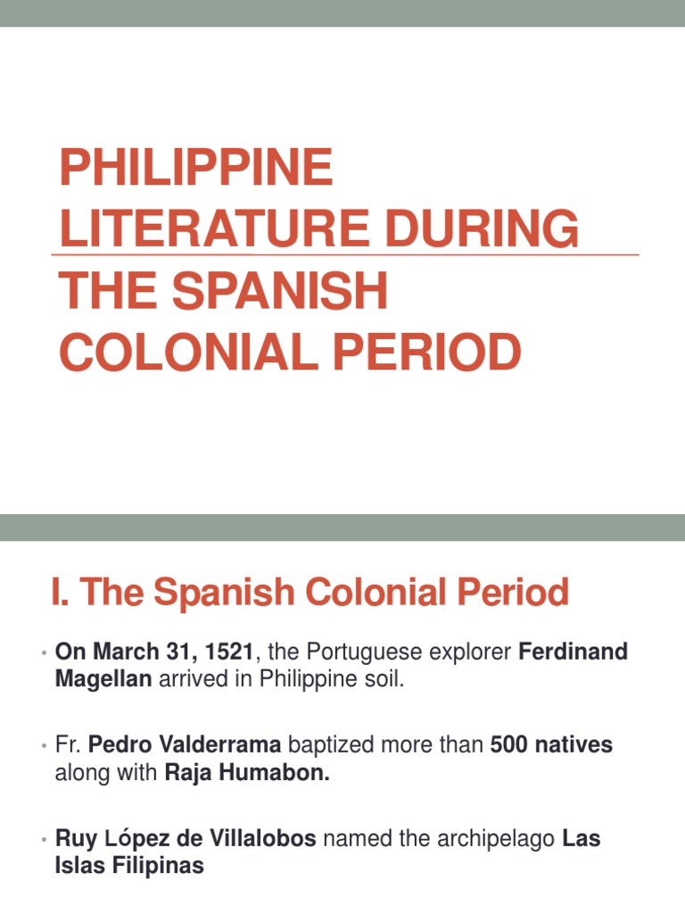 Philippine Literature During The Spanish Colonial Period | PDF ...