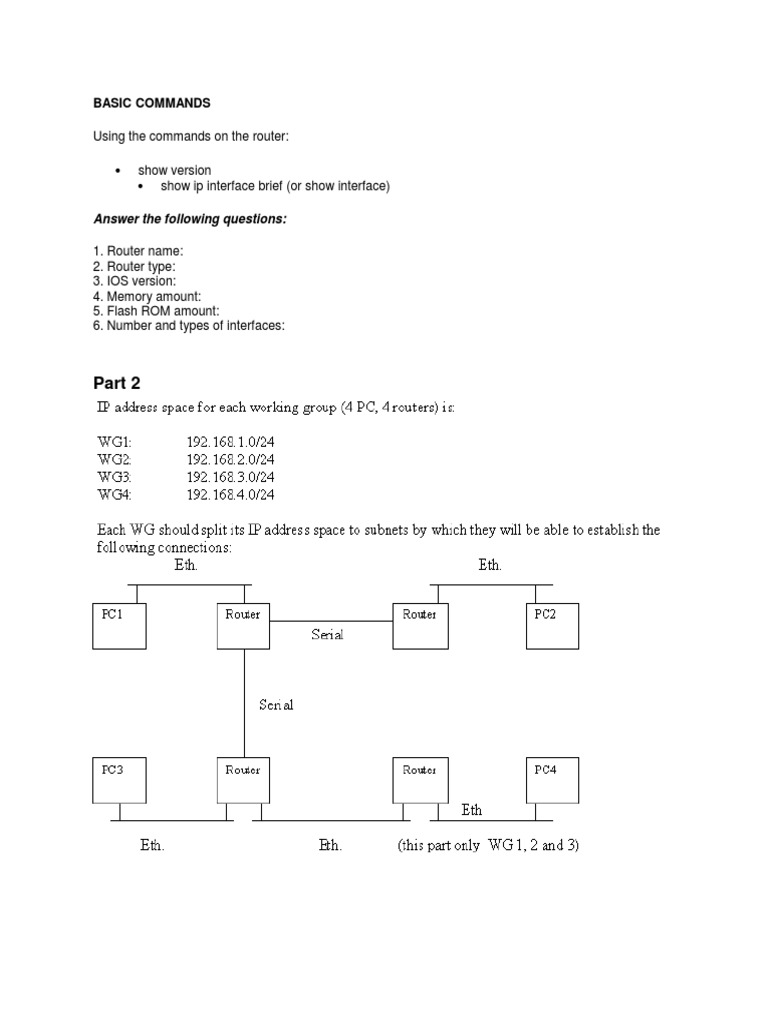 Using The Commands On The Router: Show Version Show Ip Interface Brief ...