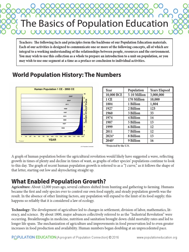 Understanding Population Education Basics | PDF | World Population ...