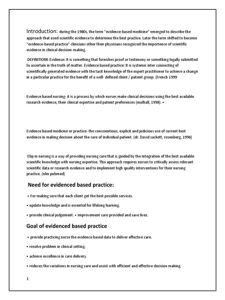 Evidence Based Nursing | PDF | Evidence Based Medicine | Evidence Based ...