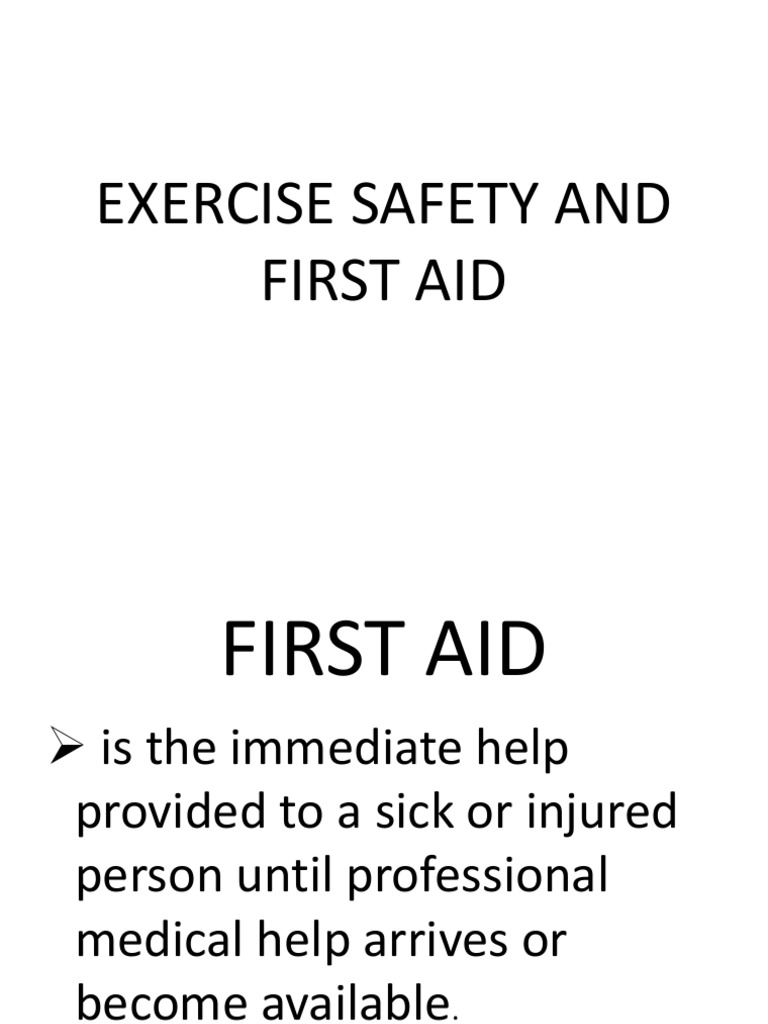 Exercise Safety and First Aid | PDF | First Aid | Dehydration