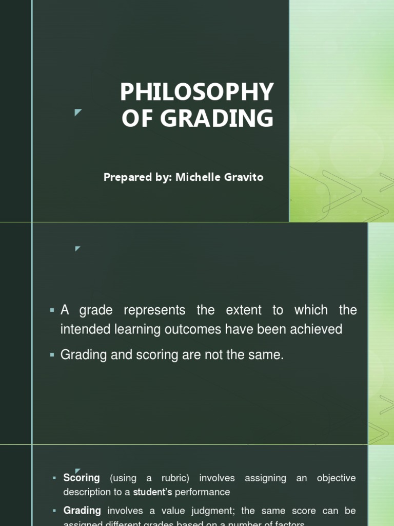 Philosophy of Grading | PDF | Rubric (Academic) | Pedagogy