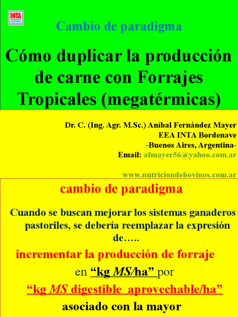 Como Duplicar La Prod. de Carne Con Forrajes Tropicales | PDF | Comida ...