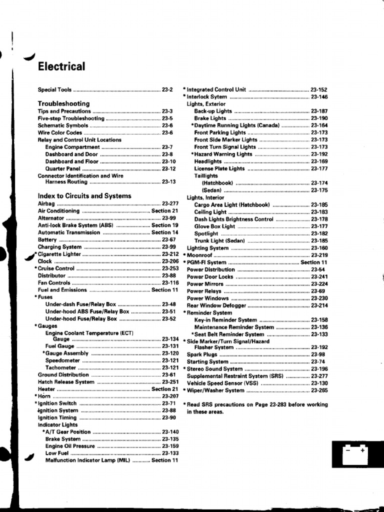 Acura Integra (98-01) Electrical Wiring Diagram PDF | PDF | Electrical ...