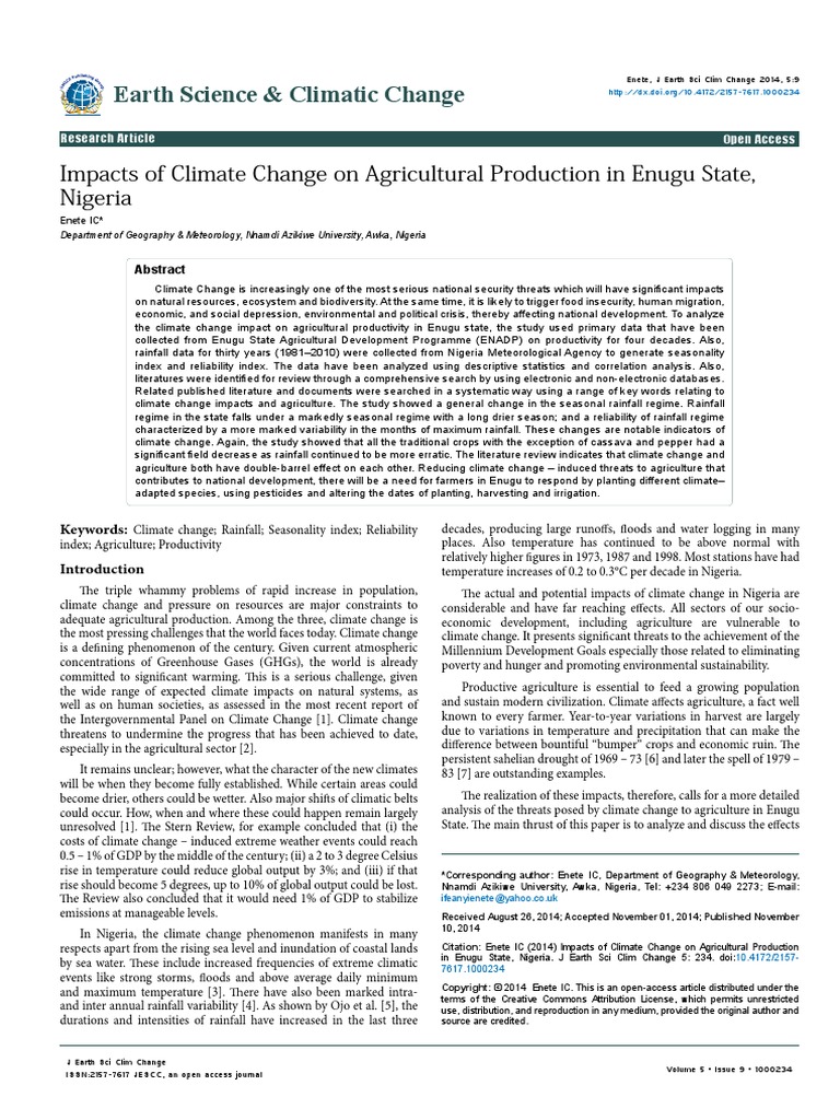Climate Change Paper | PDF | Climate Change | Effects Of Global Warming