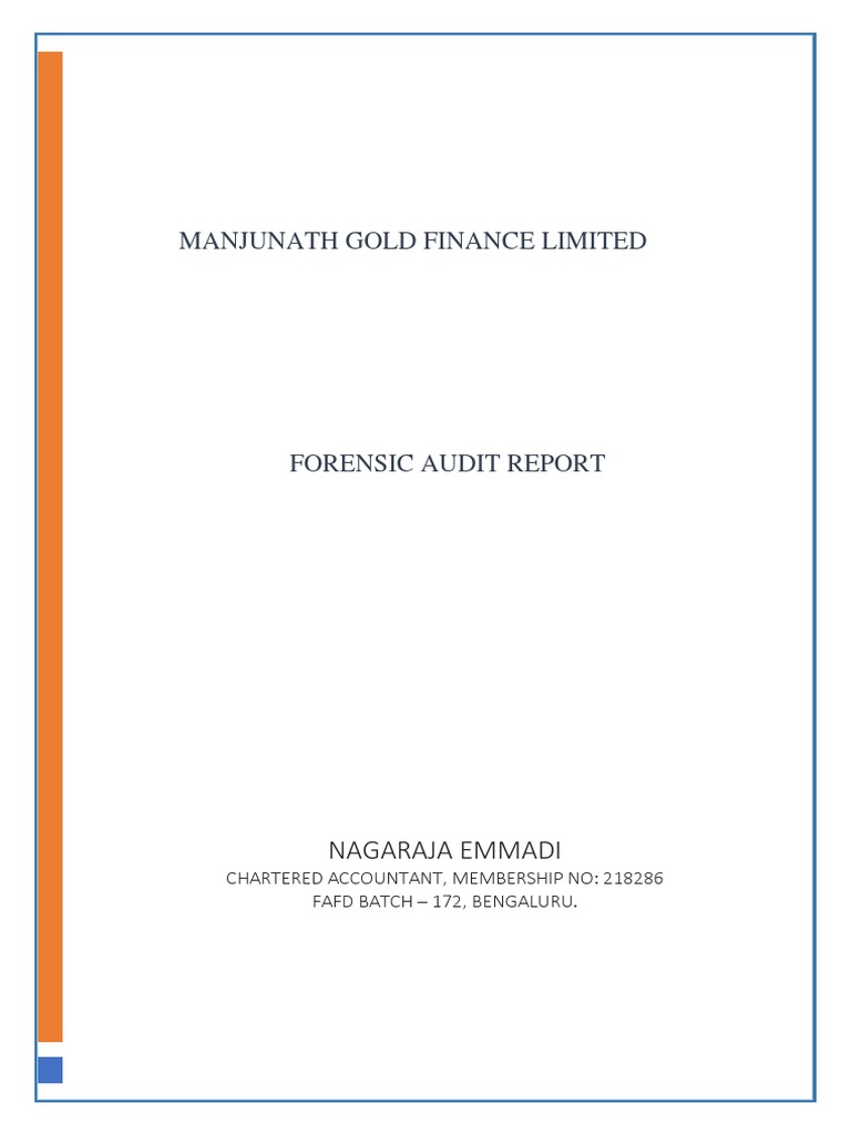 4.forensic Audit Report - Manjunath Gold Finance LTD | PDF | Loans ...