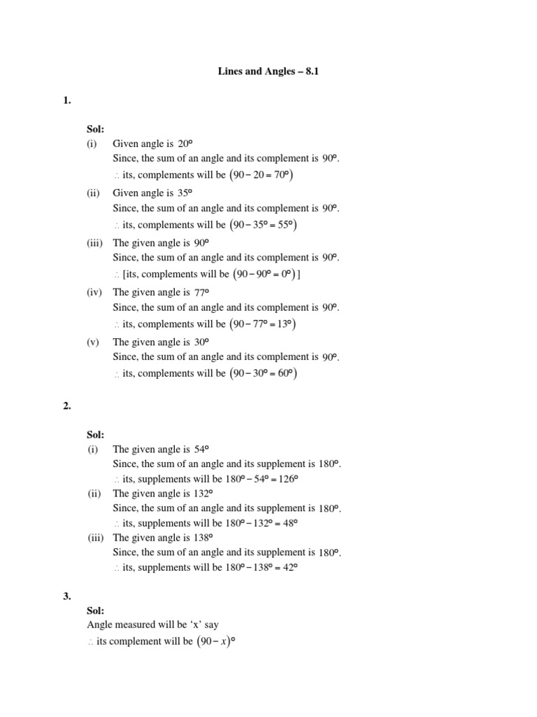 Chapter 8 - Lines and Angles | PDF | Angle | Triangle Geometry
