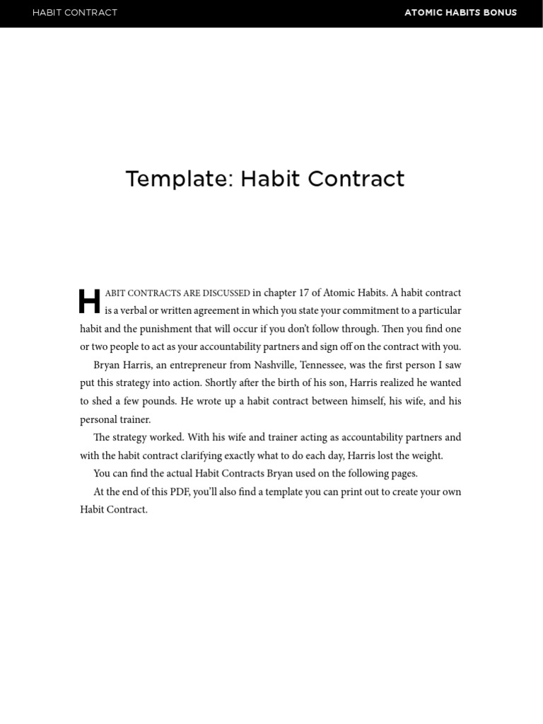 Habit Contract | PDF | Business